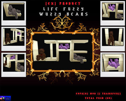 Second Life Marketplace - [EX] Life Fuzzy Wuzzy Bears boxed